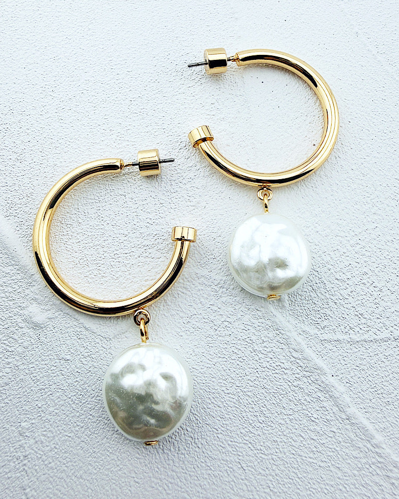Grace Pearl Hoops – Sisters Boutique & Gifts, Inc.